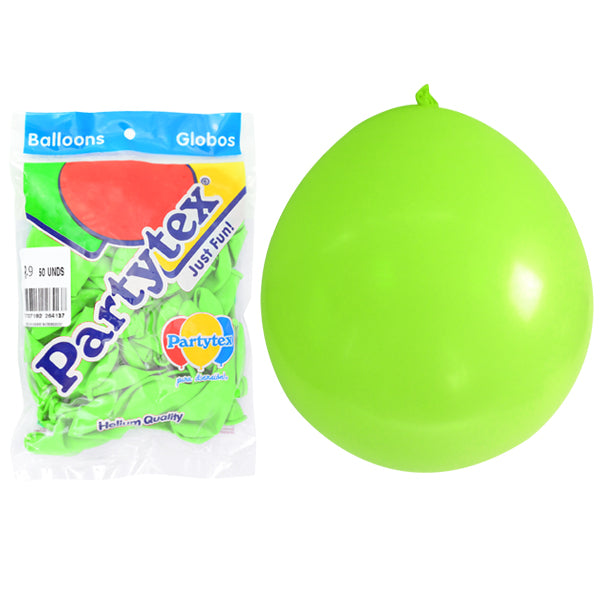 GLOBO R9 PX. STAND. VERDE LIMA X 50 – Partyexpress