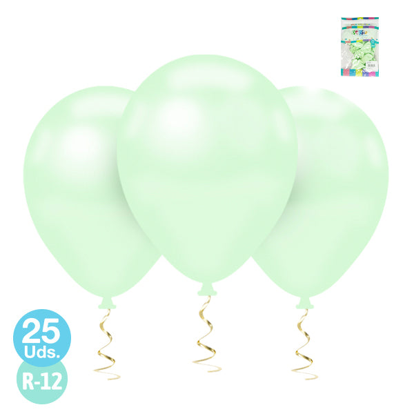GLOBO R12 M.G. PASTEL MENTA X 25 – Partyexpress